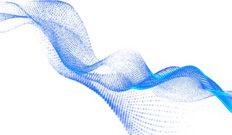 D Abstract Digital Technology Blue Light Particles Wave Png