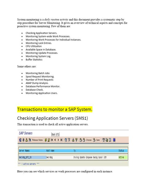 Sap Monitor Transactions Pdf Databases Operating System