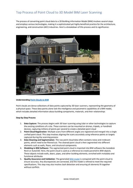 Point Cloud To Bim Modeling Scan To Bim Conversion Rvtcadpdf 3 D