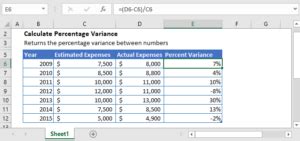 Calculate Percent Variance In Excel Google Sheets Automate Excel