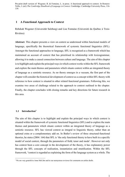 Pdf A Functional Approach To Context Pdf A Functional Approach To Context