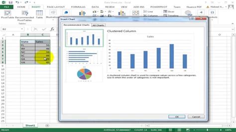 Videoexcel How To Create A Graph In Excel 2013 Youtube