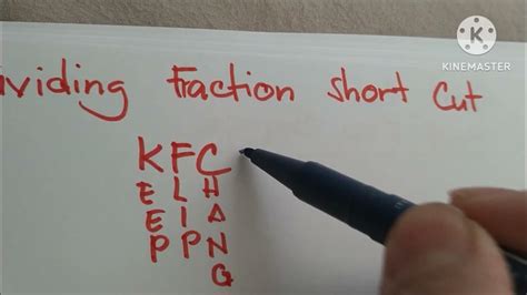 Dividing Fractions Fast Using Kfc Method Youtube