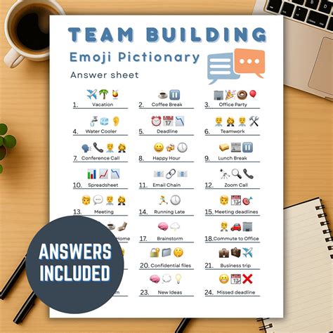 Team Building Emoji Game Printable Fun Office Themed Interactive Work