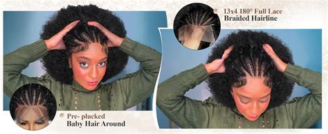 Quantum Love Braided Cornrow Afro Puff Wig For Black Women