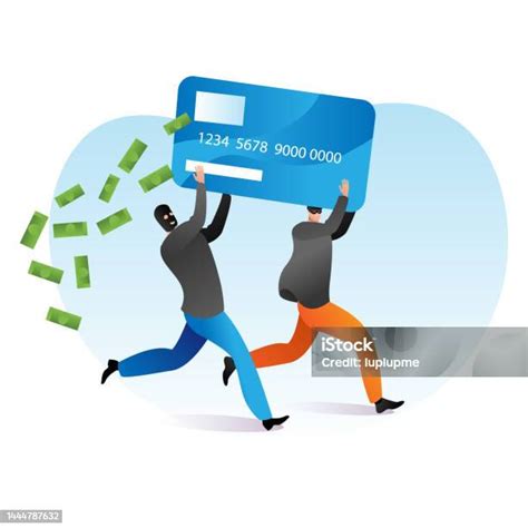 사이버 범죄 범죄는 돈을 훔치고 사람 남성 해커는 함께 은행 직불 카드 평면 벡터 삽화를 들고 흰색으로 격리됩니다 구매에 대한 스톡 벡터 아트 및 기타 이미지 Istock