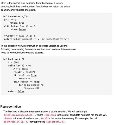Solved Here Is The Subset Sum Definition From The Lecture