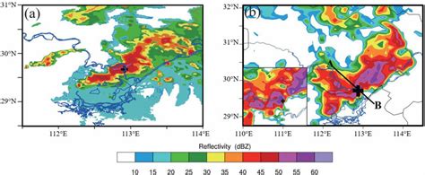 The Observed A And Simulated B Composite Radar Reflectivity Around