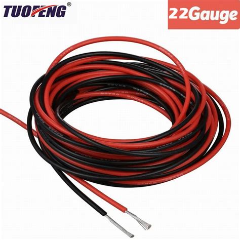 22 게이지 전선 주석 도금 구리 와이어의 검은 색과 빨간색 유연한 실리콘 와이어 신속 납땜와이어 및 케이블 Aliexpress