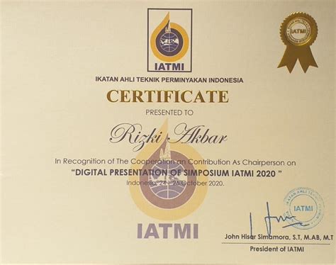 Rizki Akbar On Linkedin As A Chairperson On Digital Presentation Of Simposium Iatmi 2020 Iatmi…