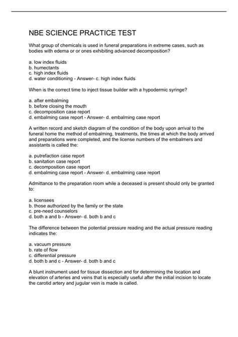 Nbe Science Practice Test 2 Exam Elaborations Nbe Science Questions