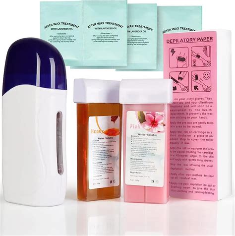 Wax Roller Kit for Hair Removal,Roller Waxing Kit,Roll On Wax Kit For ...