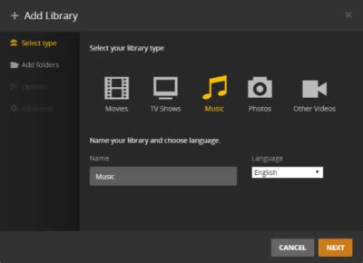 Creating Libraries Plex Support