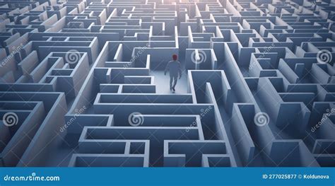 A Maze With A Human Figure Navigating Through It Displayed Against A