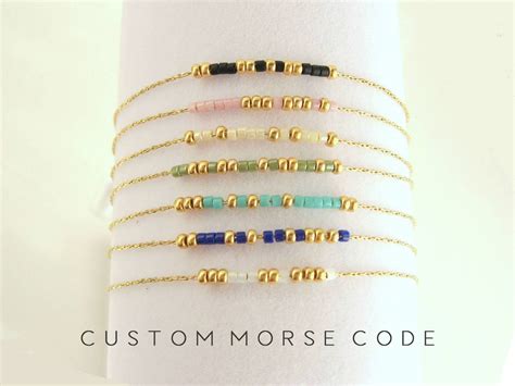 Custom Morse Code Bracelet Choose Your Own Secret Message Etsy