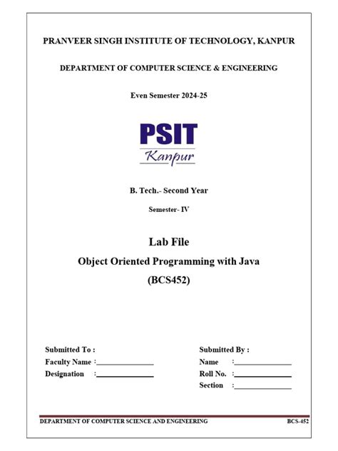 Bcs 452 Lab Template 2024 25 Session Pdf Method Computer Programming Engineering
