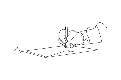 단일 한 선 그리기 행복한 사람이 손을 잡고 펜을 들고 세금 양식 작성 세금 개념 연속 선 그리기 디자인 그래픽 벡터 그림