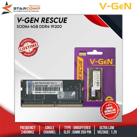 Jual Sodimm V Gen Rescue 4gb Ddr4 2400mhz Pc19200 Memory Ram Laptop Vgen Shopee Indonesia