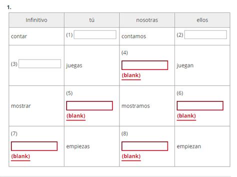 Completar Complete The Chart With The Correct Verb Forms Leccion 2 Form Example Download
