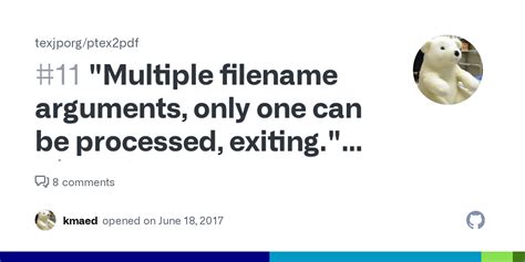 Multiple Filename Arguments Only One Can Be Processed Exiting が出るらしい · Issue 11 · Texjporg