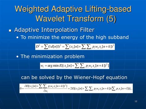PPT Weighted Adaptive Lifting Based Wavelet Transform PowerPoint
