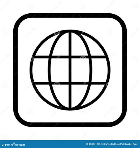 World Wide Web Site Symbol Internet Icon Website Address Globe Flat Outline Sign Stock