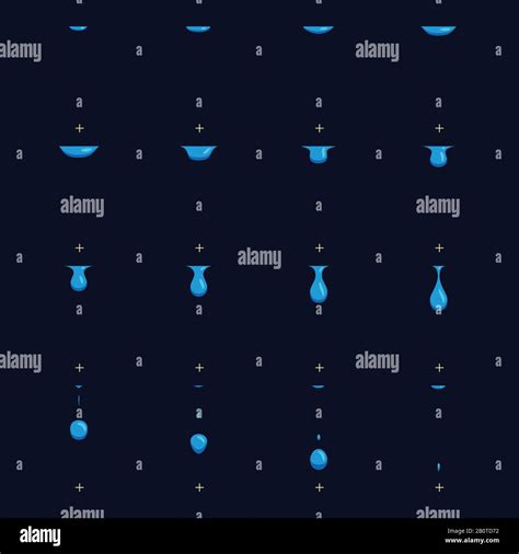 Falling Water Drops Vector Animation Frames Drop Water Fall Animation