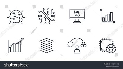 Machine Learning Icons Set Machine Learning Stock Vector Royalty Free
