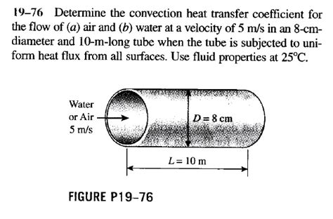 Solved 19 76 Determine The Convection Heat Transfer Coefficient For The Flow Of A Air And B