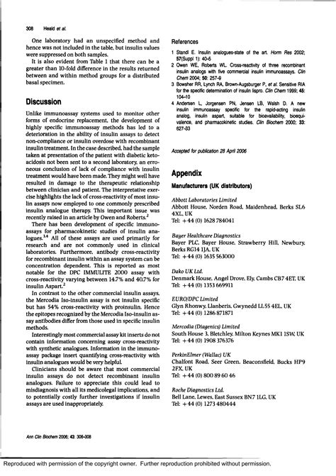 Most Commercial Insulin Assays Fail To Detect Recombinant Insulin