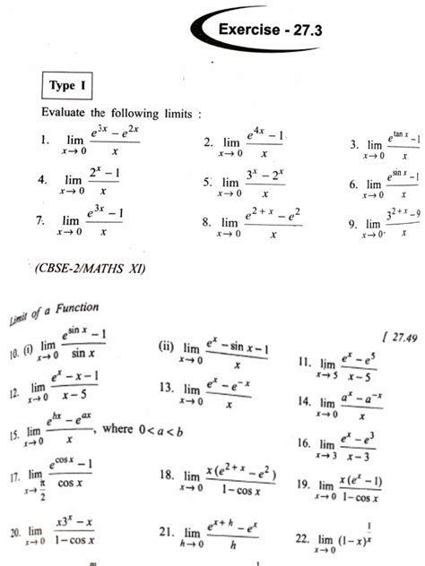 Exercise 273 Limit Of A Function Pdf