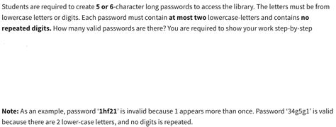 Solved Students Are Required To Create 5 Or 6 Character Long