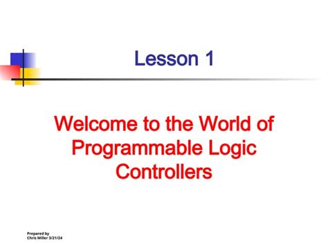 Plc Training Introduction Lesson 01 Ppt