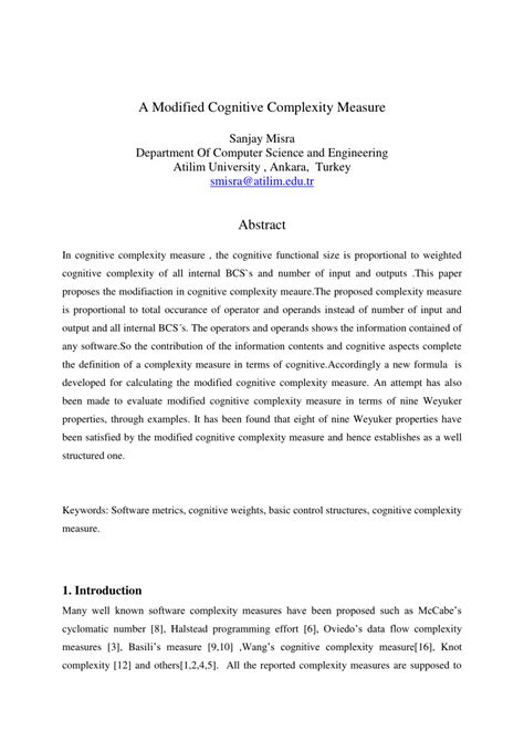 pdf modified cognitive complexity measure