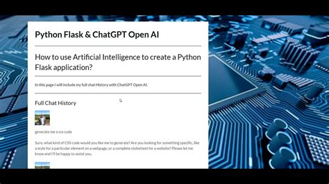 Python Flask Programming With Chatgpt Open Ai Youtube