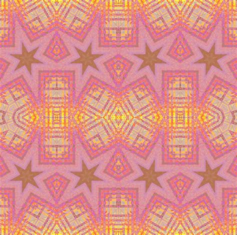 Intricate Star Pattern With Concentric Circles And Lines Orange Blue And Green On Black Stock