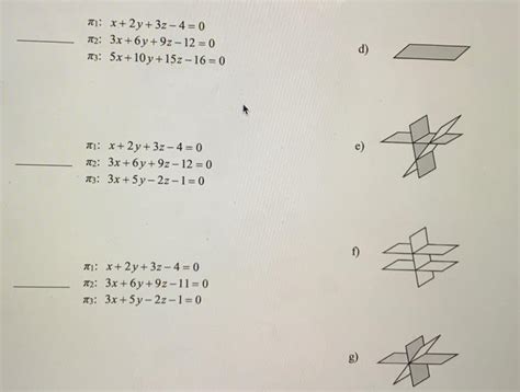 Solved For Each Of The Following Sets Of Three Planes Chegg