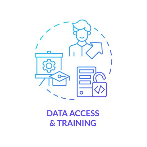 Gradient Data Access And Training Concept Thin Line Icon Isolated Vector Representing Data