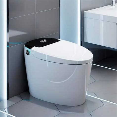 Yulika Tankless Smart Bidet Toilet Elongated 128 Gpf Bidet Toilet With