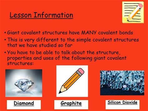 Aqa Gcse Chemistry 3 7 Giant Covalent Structures Full Lesson Presentation And Resources