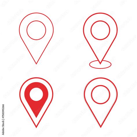 Location Pin Multiple Styles Black Color Set Half Shadow Location Pins 3d Vector Map Marker