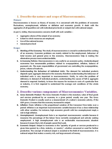 Understanding Macroeconomics An In Depth Look At The Nature Scope Variables And Calculation
