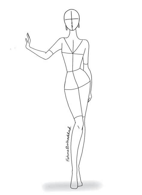 Fashion Model Full Body Drawing