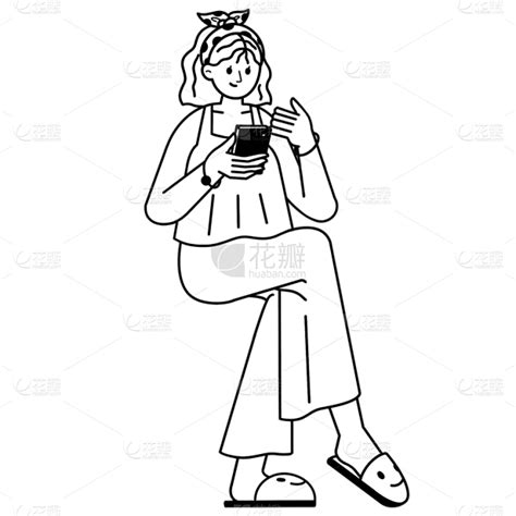 手绘 线条简笔画元素 女人3