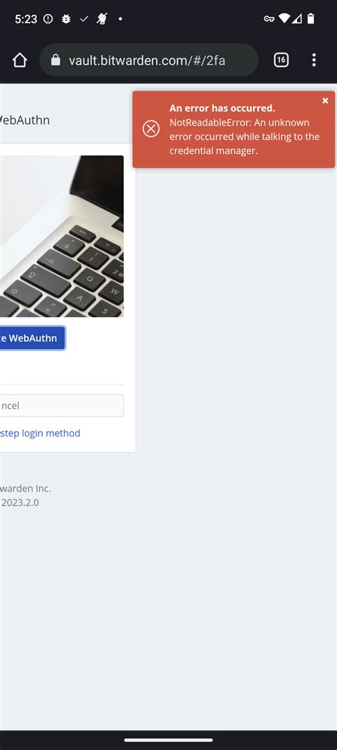 Attempting To Sign In To Websites Using Fido2 Webauthn Via Nfc Crashes