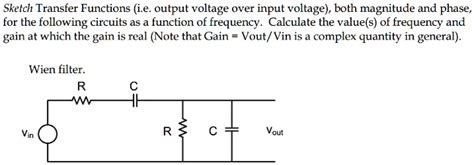 Solved Sketch Transfer Functions Ie Output Voltage Over Input