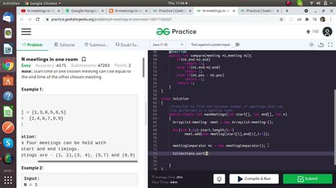 Day 2 Problem N Meetings In One Room 100 Days Of Code Challenge At
