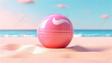 여름 재미를 위해 분홍색 배경에 풍선이 있는 3d 렌더링된 활기 넘치는 분홍색 풍선 해변 장난감 홍색 배경 풍선 장난감 배경 여름 재미 배경 이미지 Hd 홍색 풍선