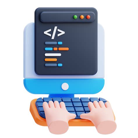 D Developer Icon On Transparent Background PNG