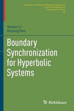 Libro Boundary Synchronization for Hyperbolic Systems en Inglés De Li Tatsien Rao Bopeng